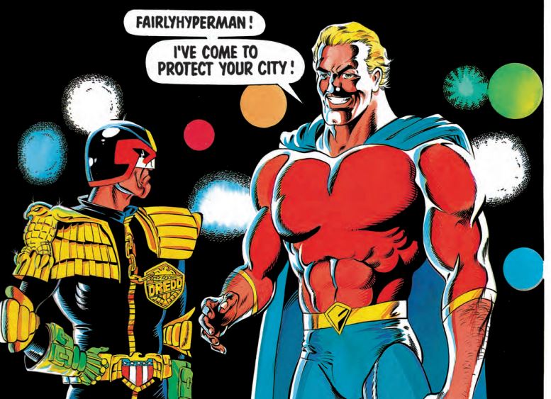 JUDGE DREDD IS AT HIS BEST WHEN HE SHOOTS DOWN AMERICAN SUPERHERO ...